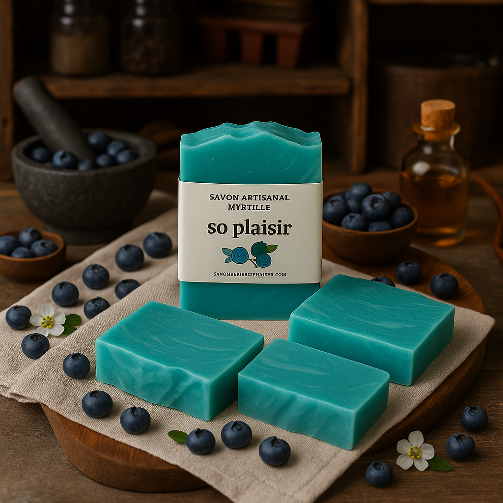 Savon Artisanal Myrtille & Thé Vert | Naturel, Hydratant & Confectionné ...